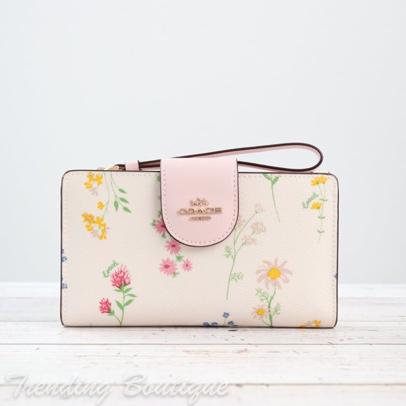 Coach | Bags | Nwt Coach Tech Phone Wallet With Spaced Wildflower ...